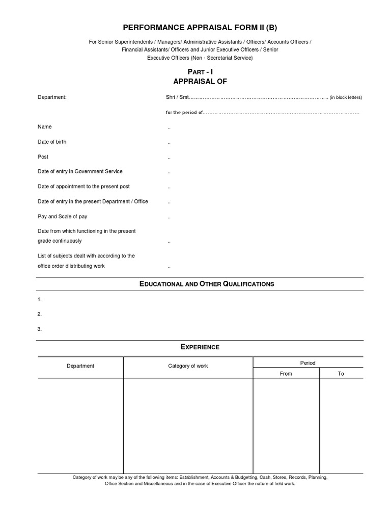 Exp.7 - IE - Performance Appraisal Form | PDF | Leadership ...