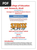 Academic Stress Scale Questionnaire | PDF