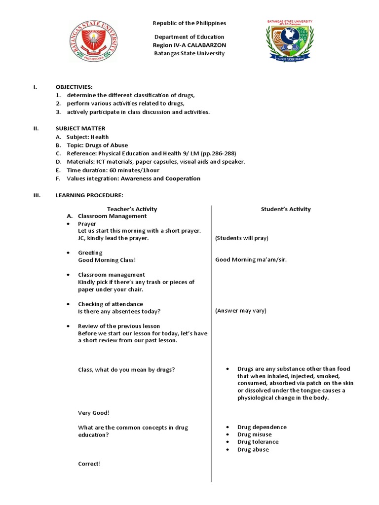 Lesson Plan Health | PDF