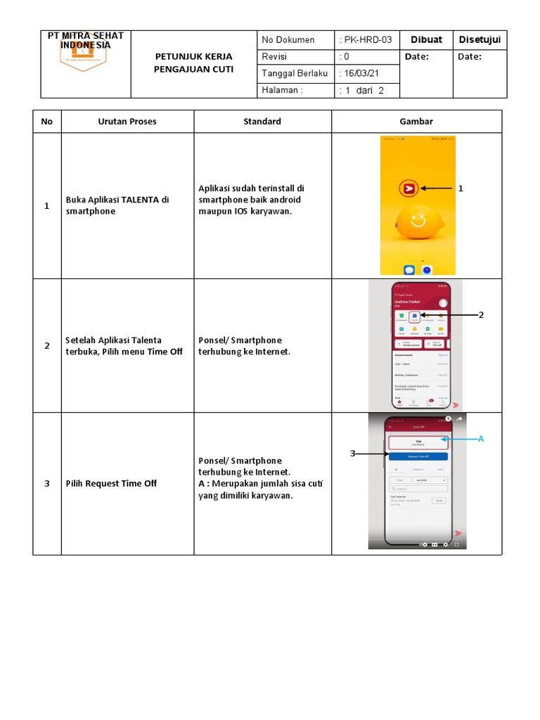 Pk-hrd-03 Petunjuk Kerja Pengajuan Cuti | PDF