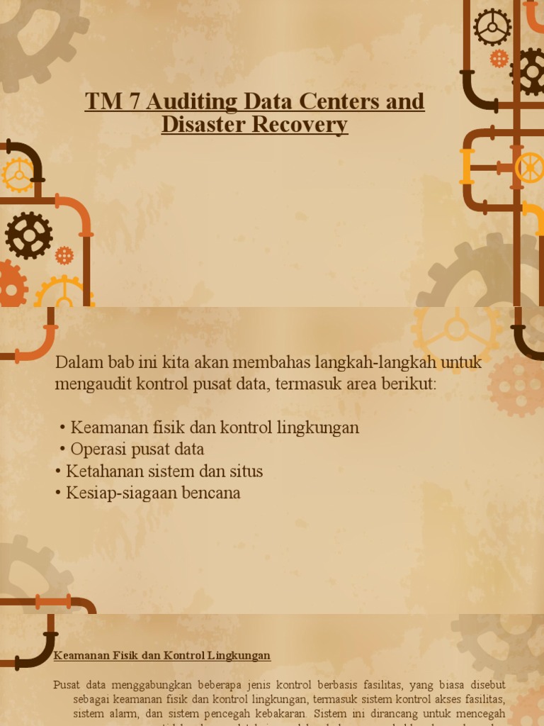 AUDITING DATA CENTERS & DISASTER RECOVERY - Vispy Anthika - 43219010081 | PDF