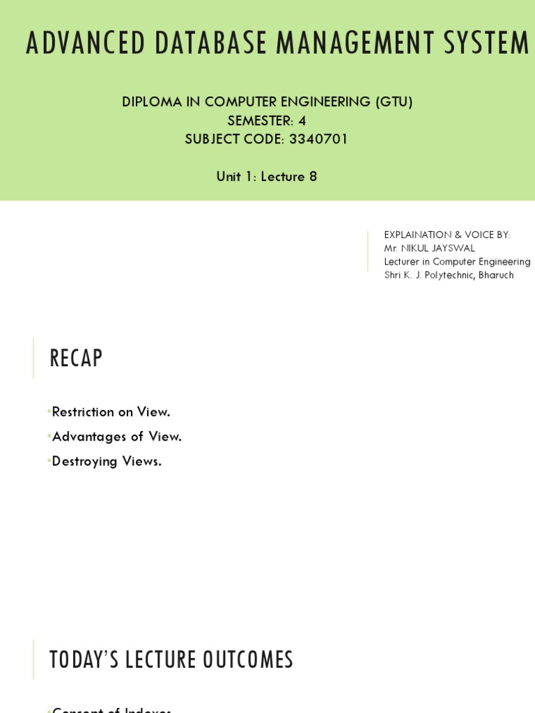 Advanced Database Management System | PDF | Database Index ... Advanced Database Management System | PDF | Database Index ...