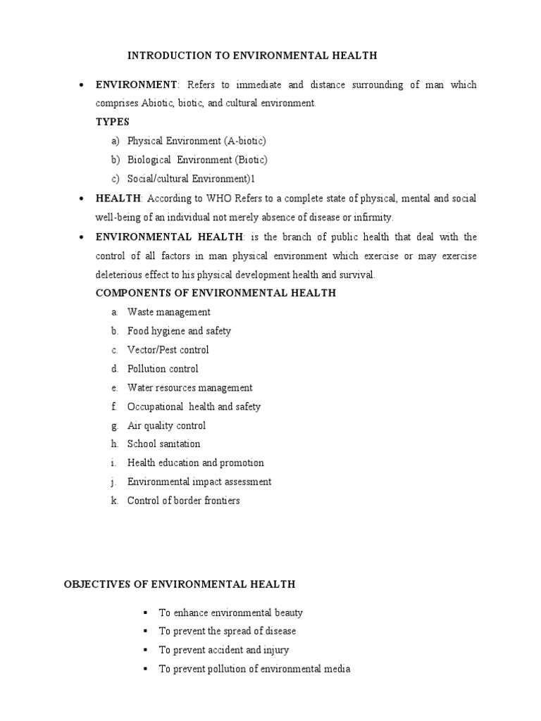 Introduction to Environmental Health | PDF | Climate Change | Water ...