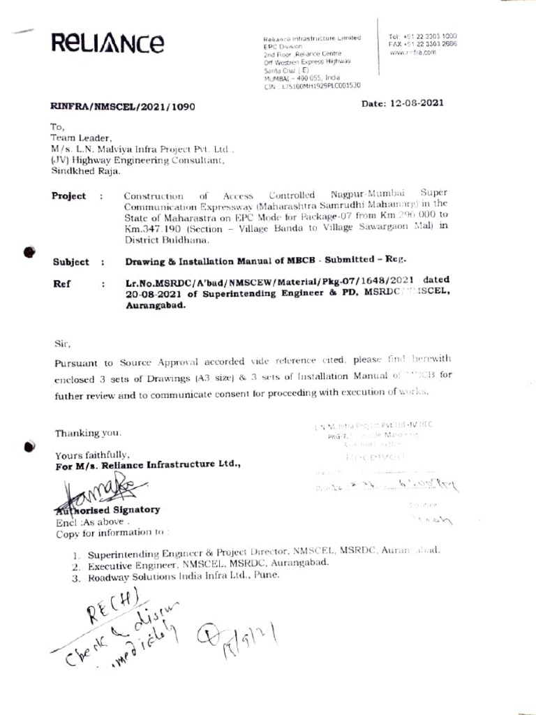 MBCB Drawing by RIL | PDF | Companies | Economy Of India