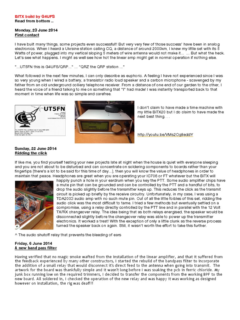 BITX Build by G4UFS | PDF | Inductor | Transformer