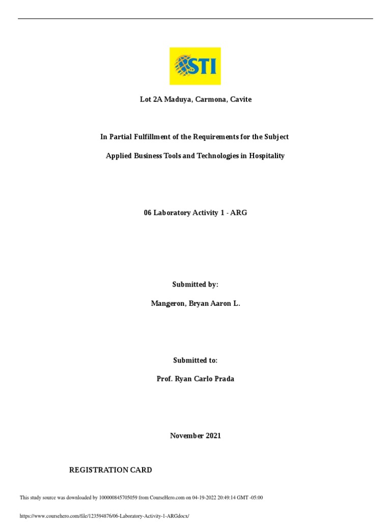 06 Laboratory Activity 1 ARG | PDF