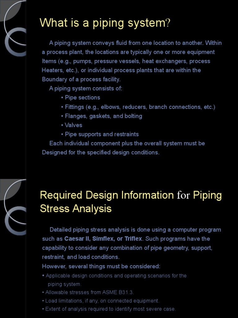 Intro For CAESAR Software | PDF | Pipe (Fluid Conveyance) | Mechanical ...