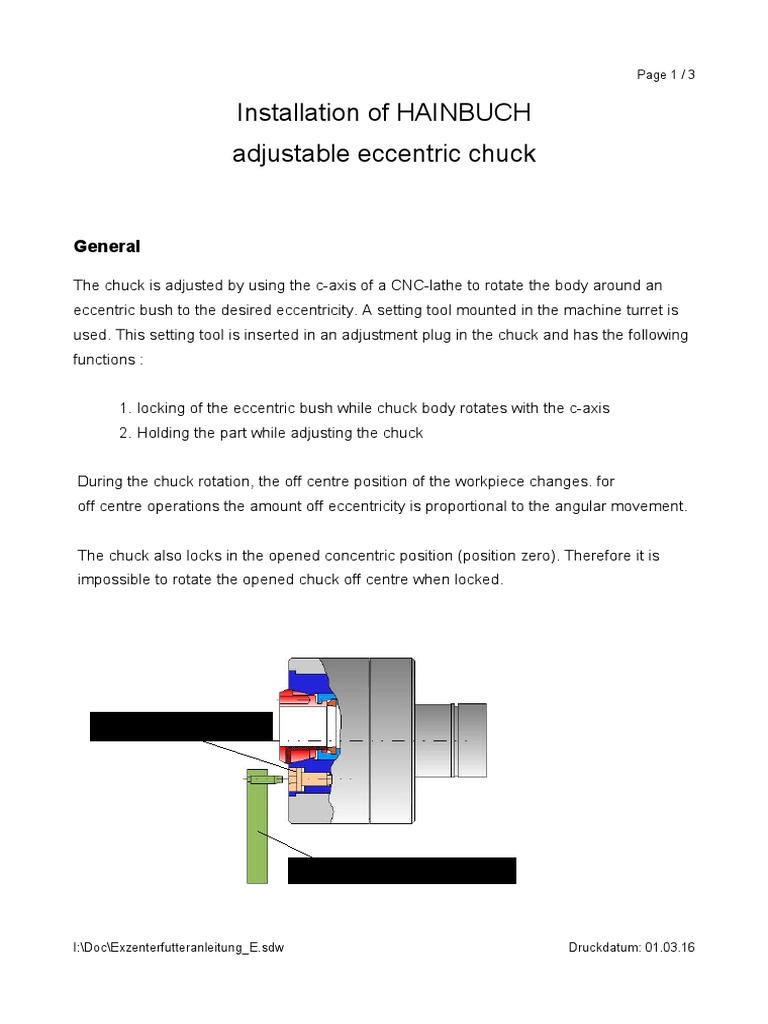 Eccentric Chuck - Instalation Guide | PDF | Metalworking | Industrial ...