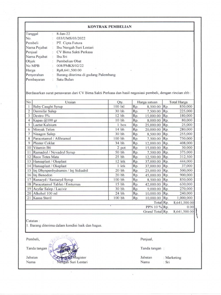 CV Bima Sakti Perkasa | PDF