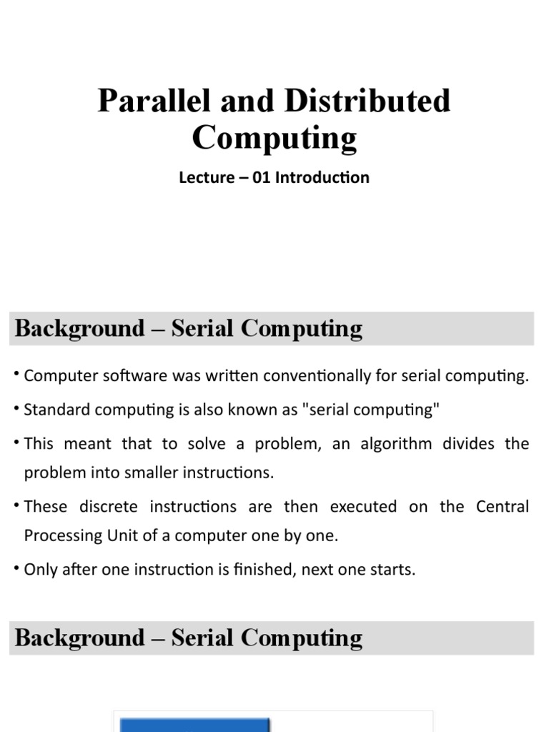 Parallel And Distributed Computing Pdf Parallel Computing Central