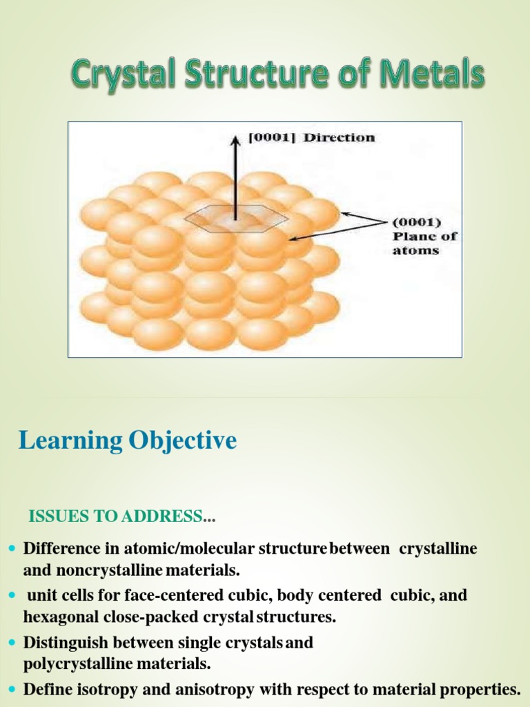 Lec 3-Crystal Structure of Metals | PDF | Crystal Structure | Crystal