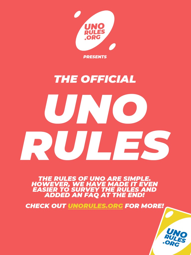 Uno Rules PDF Official Rules | PDF | Games Of Chance | Card Games