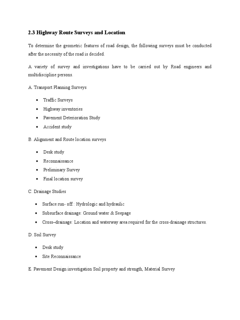 Road Surveys Pdf – Road Survey And Design Specifications – WHKRQ