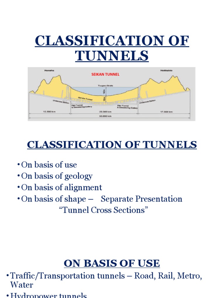 Tunnel Classification and Types Overview | PDF