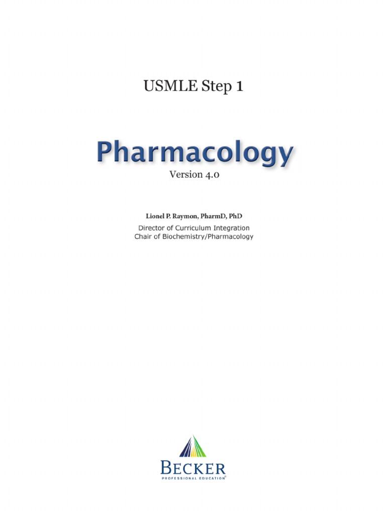 Step 1 Becker Pharmacology (Raymon) | PDF