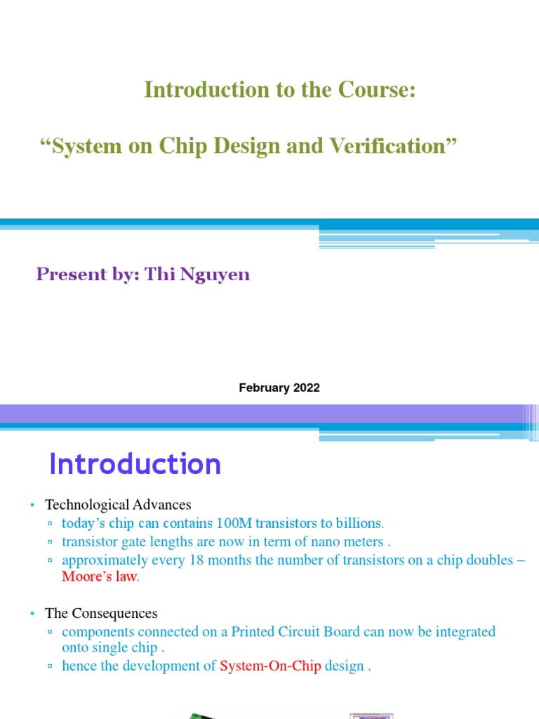 Introduction To System On Chip | PDF | System On A Chip | Digital ...
