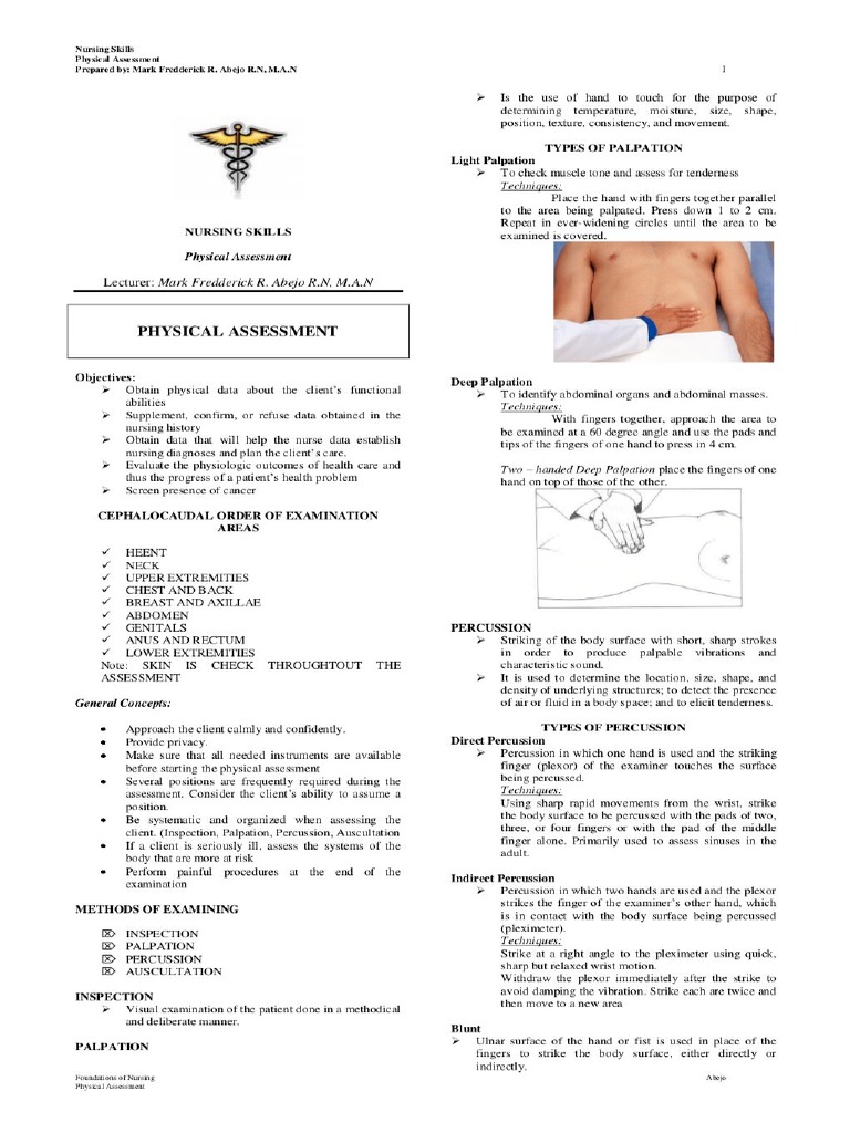 Physical Assessment Handouts | PDF