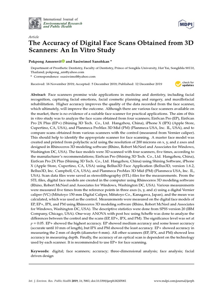 The Accuracy of Digital Face Scans Obtained From 3D Scanners: An in ...