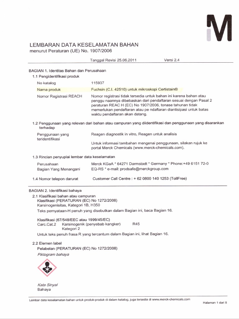 MSDS Carbol FUchsin | PDF