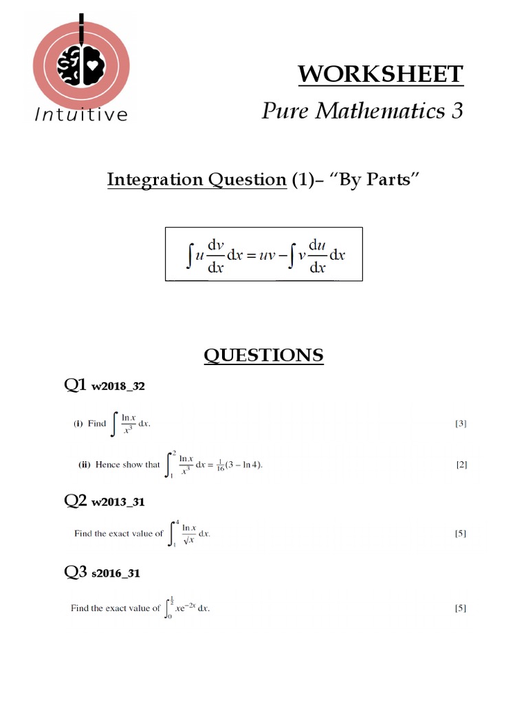Integration Question (1) - by Parts | PDF | Technology & Engineering