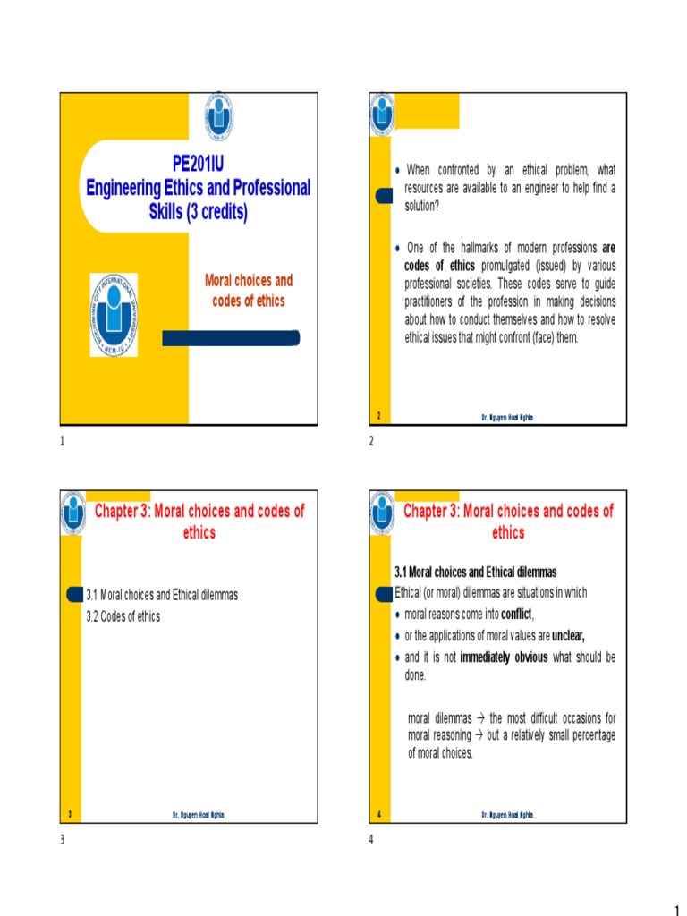 04-CE Ethics-Moral Choices and Codes of Ethics (W3) 19-09-2021 | PDF ...