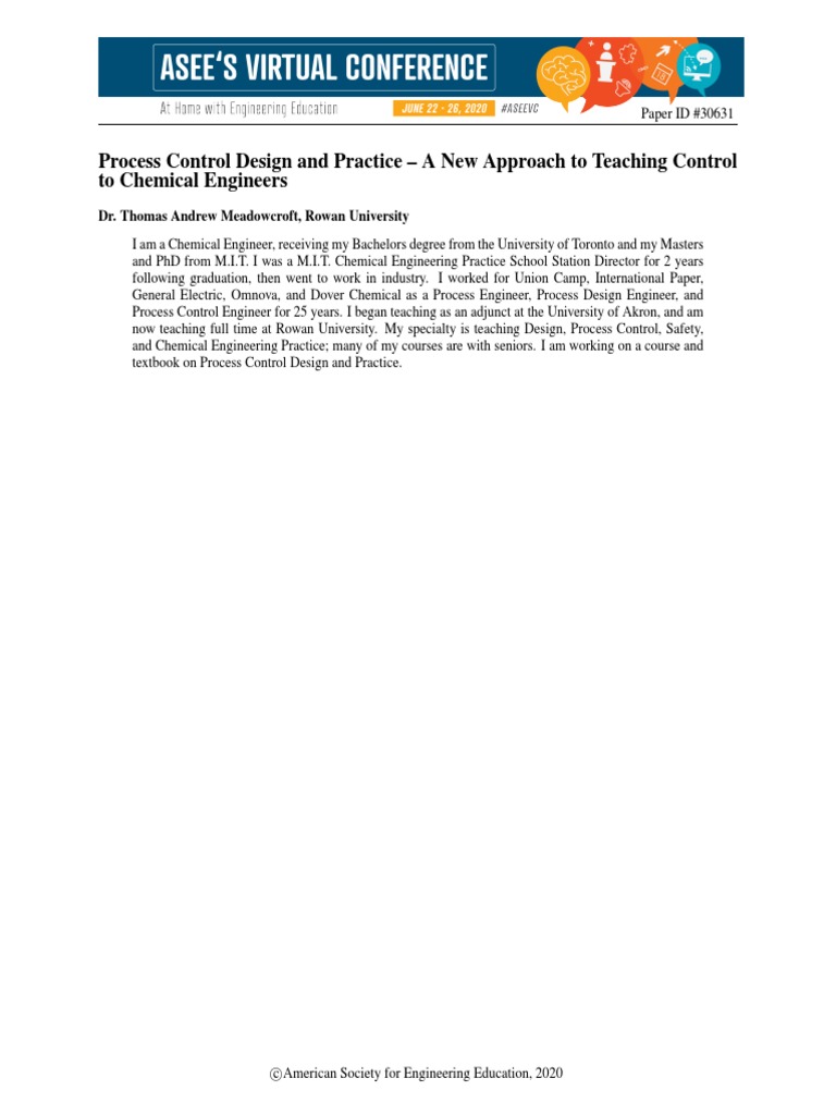 Process Control Design and Practice - A New Approach | PDF | Control ...