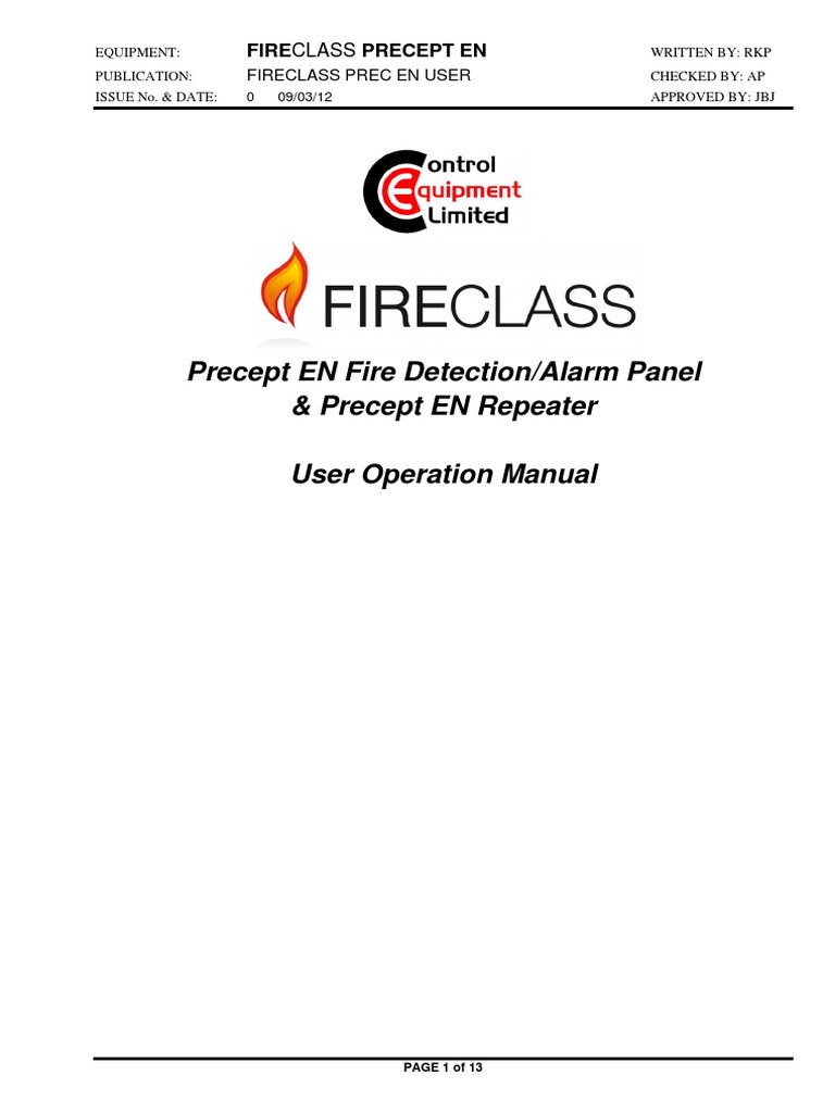 Precept EN Fire Detection/Alarm Panel & Precept EN Repeater User ...