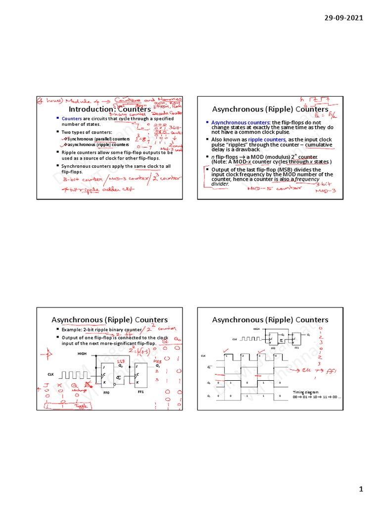 Introduction: Counters Asynchronous (Ripple) Counters | PDF | Digital Technology ...