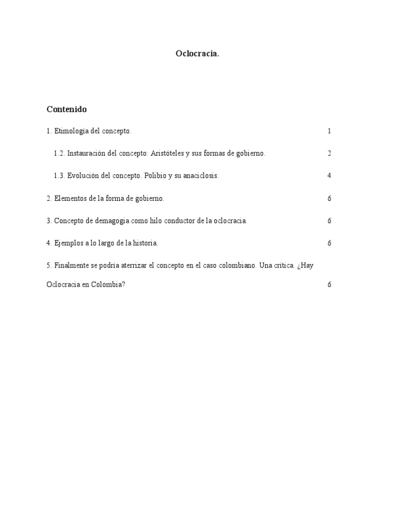 Oclocracia: Análisis y Evolución | PDF | Democracia | Ideologías políticas