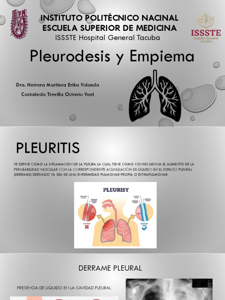 Pleurodesis y Empiema | PDF | Medicina | Enfermedades y trastornos