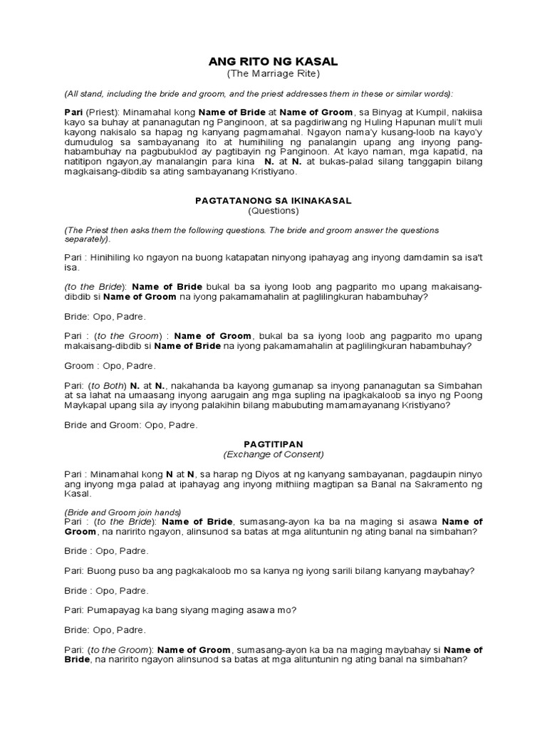 Ang Rito NG Kasal: (The Marriage Rite) | PDF