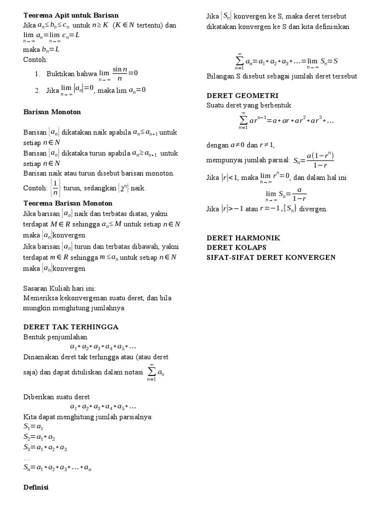 Teorema Apit dan Deret Geometri | PDF