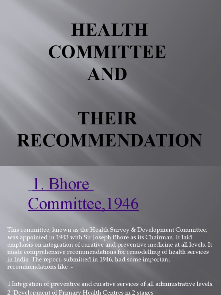 Health Committee AND Their Recommendation | PDF | Medicine | Health ...