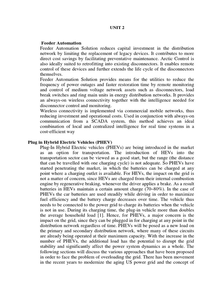 Lecture Notes Unit 2 Smart Grid1 | PDF | Plug In Hybrid | Smart Grid