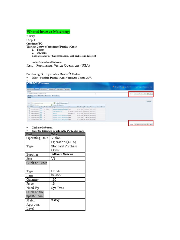2 and 3 Way PO and Invoice Matching | Invoice | Receipt