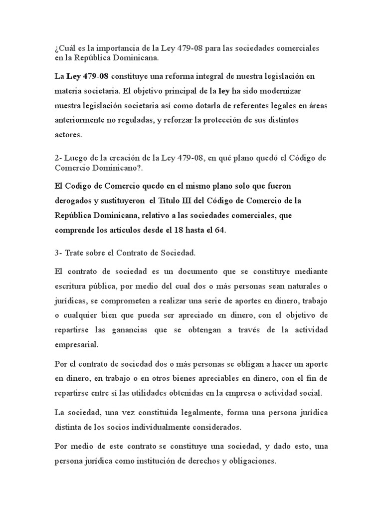 Cuál Es La Importancia de La Ley 479 Carlos Roque | PDF | Sociedad de ...