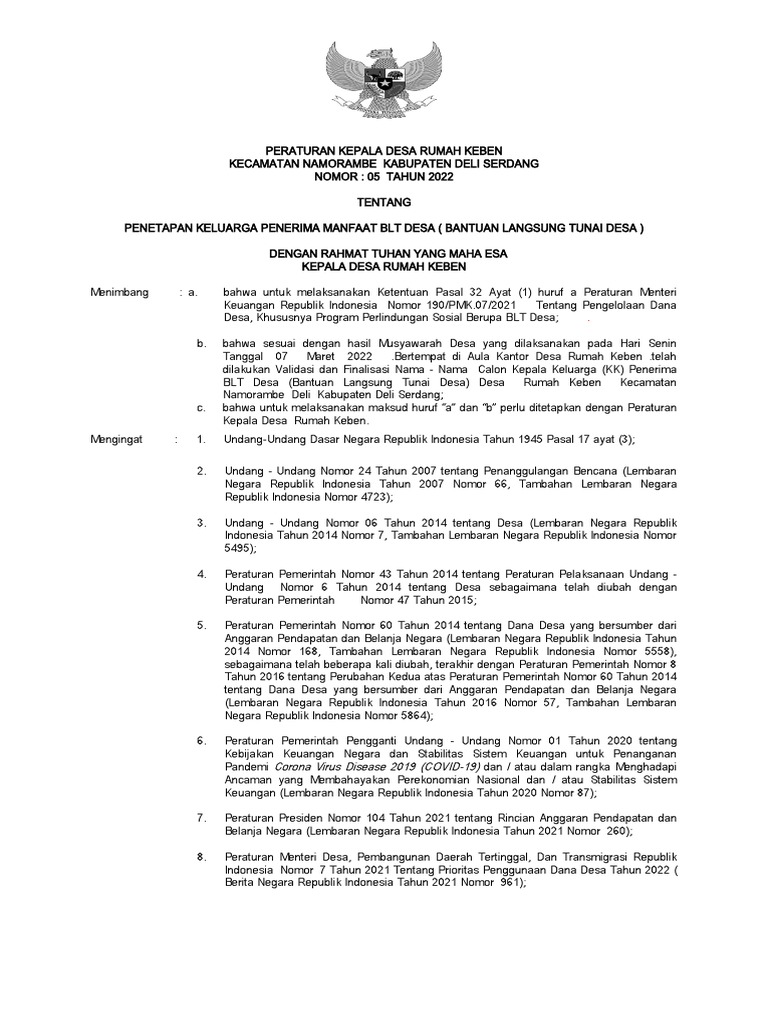 Contoh PERKADES BLT 2022 | PDF