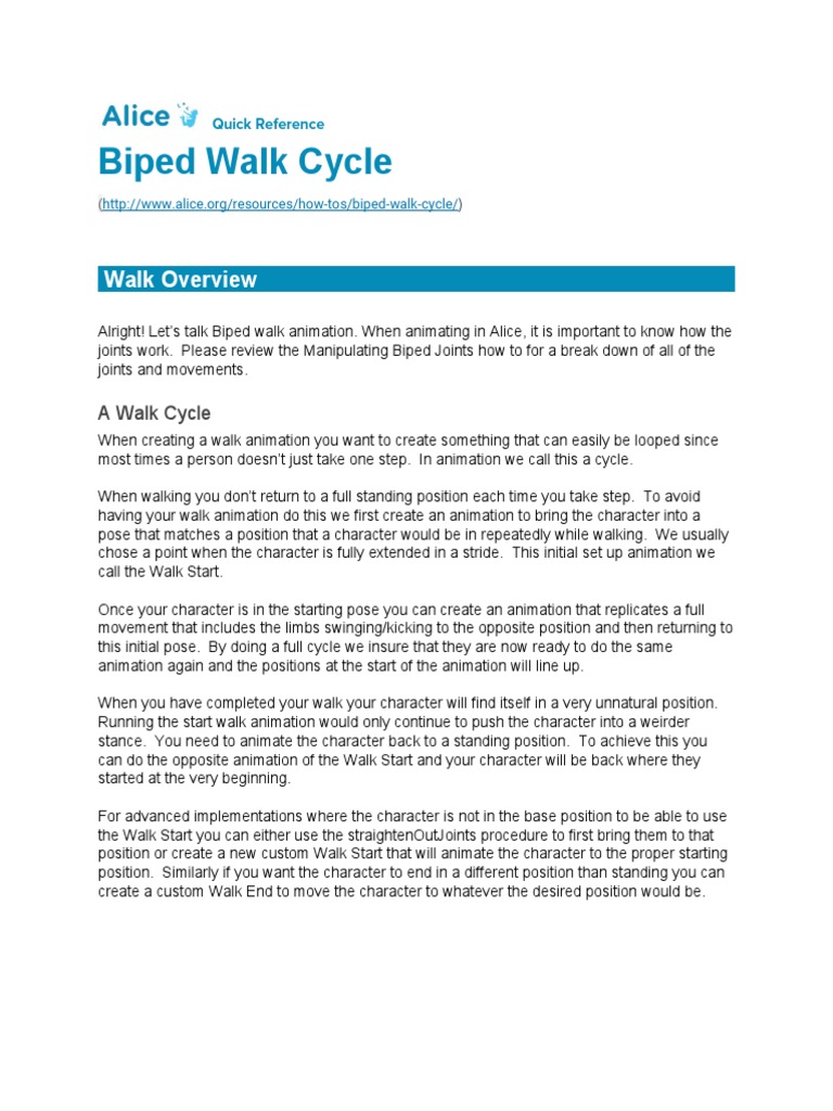 Biped Walk Cycle Animation Guide | PDF | Walking | Ankle