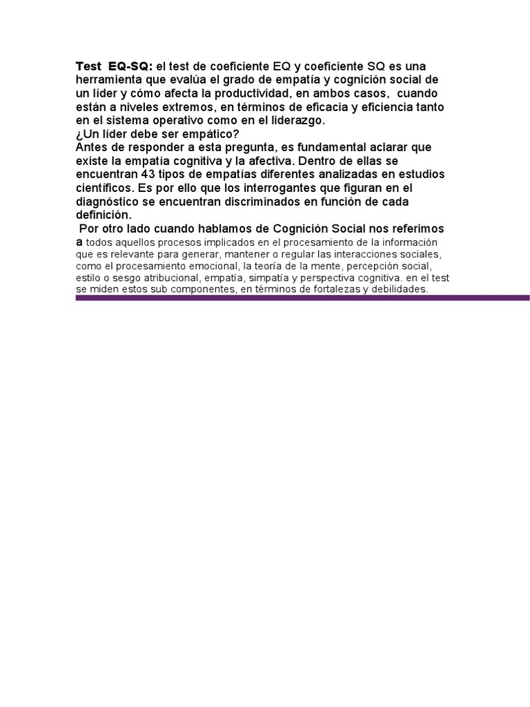 Test EQ-SQ | PDF