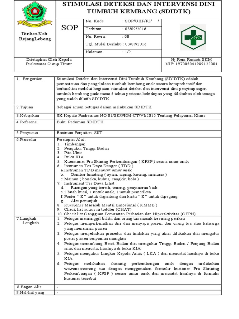 SOP ANAK Yanis | PDF