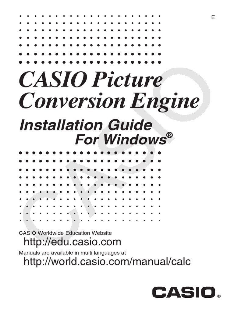 CASIO Picture Conversion Engine: Installation Guide | PDF | Microsoft ...