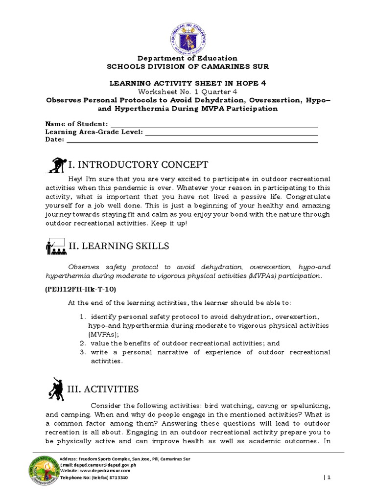 Safety Protocols for Outdoor Activities | PDF