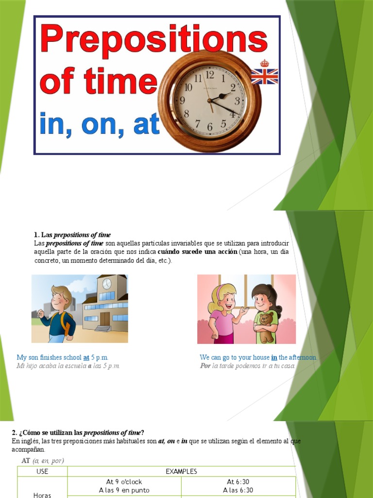 Guía Completa de Preposiciones de Tiempo | PDF
