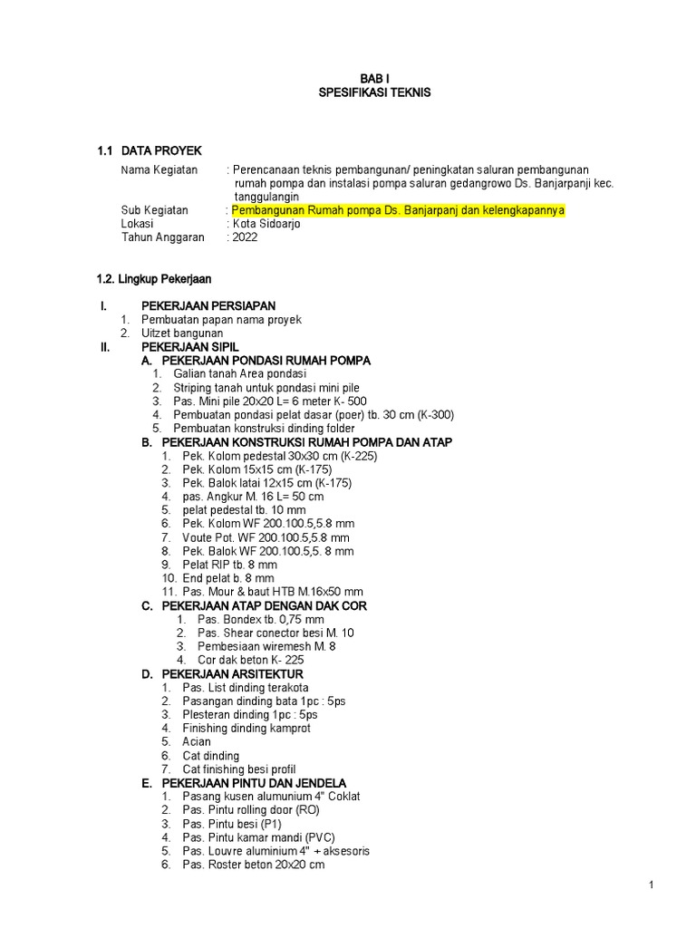 SPEKTEK Pompa BANJARPANJI | PDF