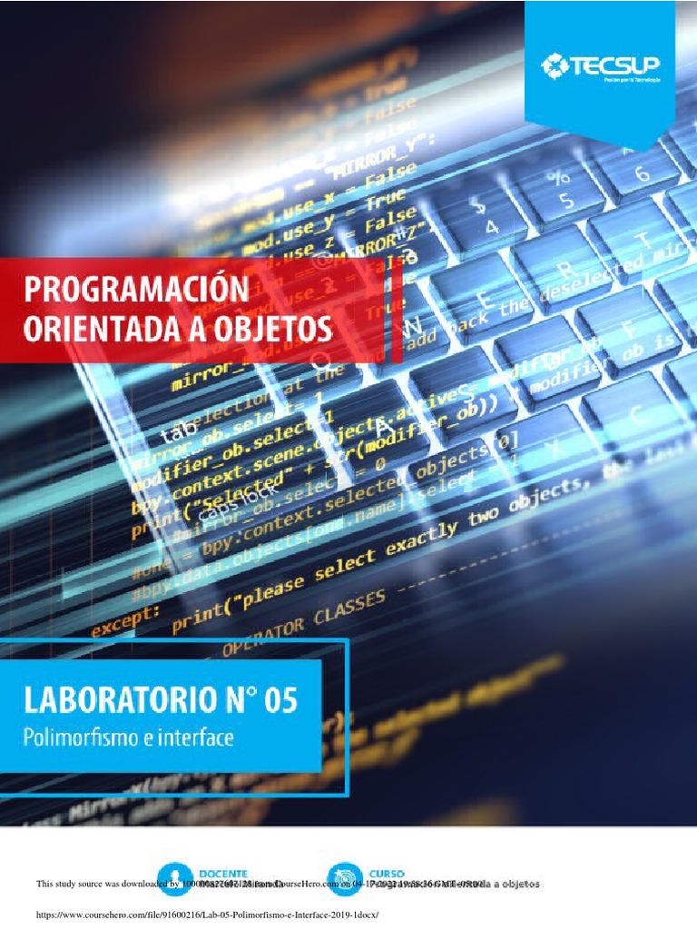 Lab 05 Polimorfismo e Interface 2019 1 | PDF | Java (lenguaje de programación) | Ingeniería ...