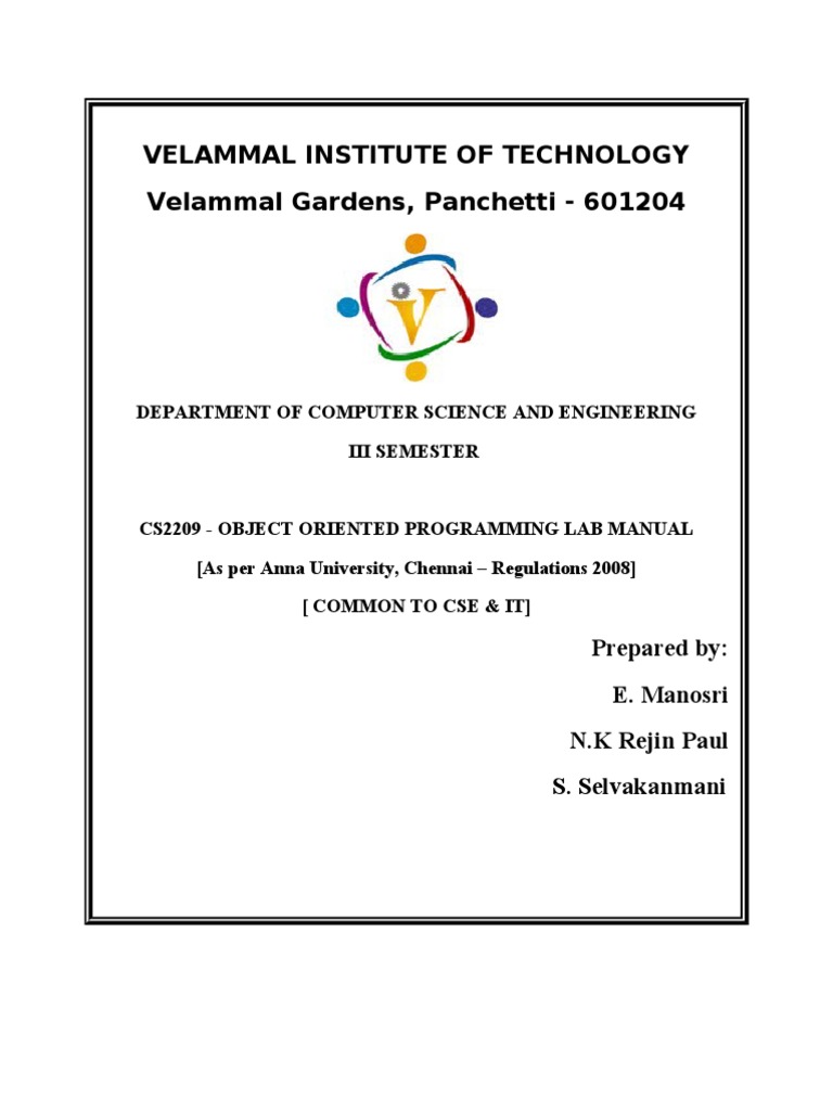 CS2209 - Oops Lab Manual | PDF | Constructor (Object Oriented Programming) | Programming