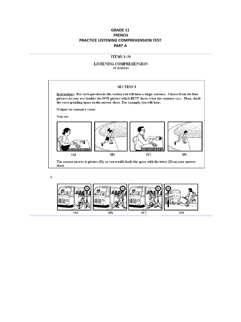 Csec French Paper 1 - Specimen Practice Paper - Listening Comprehension ...
