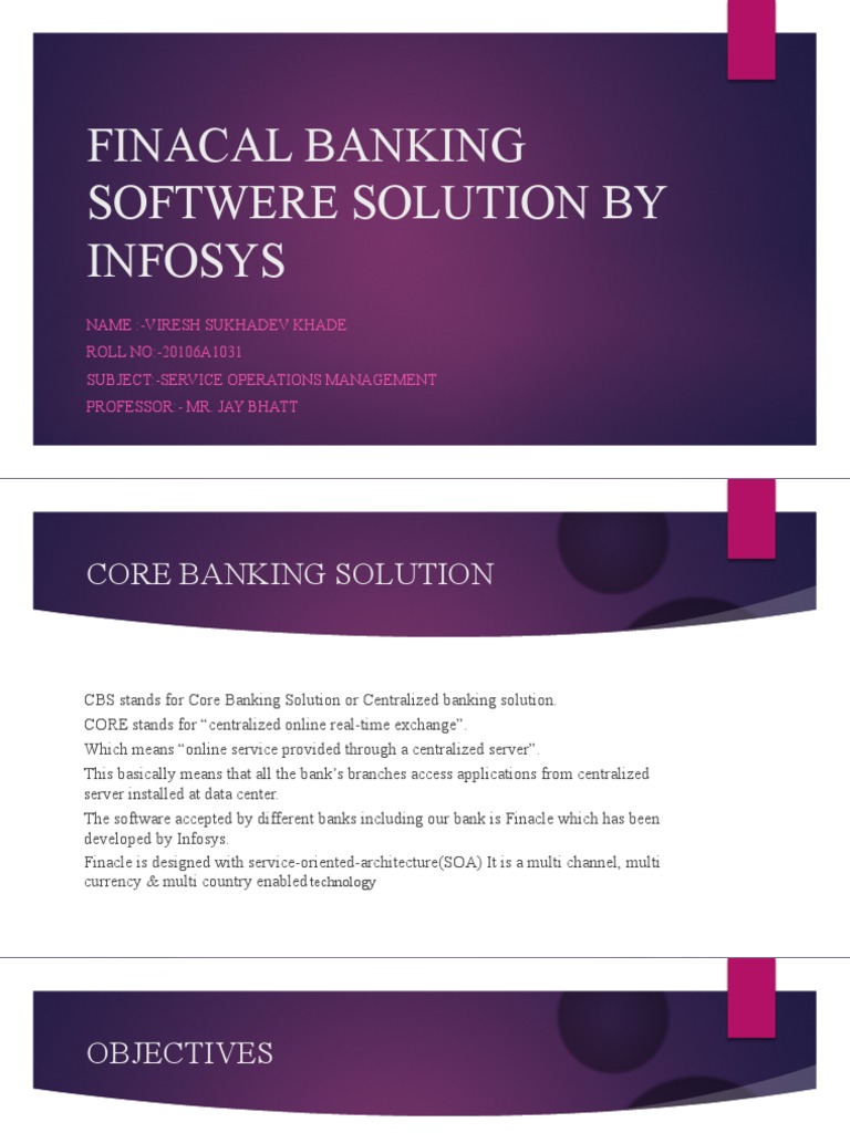 Finacal Banking Softwere Solution by Infosys | PDF | Banks | Banking