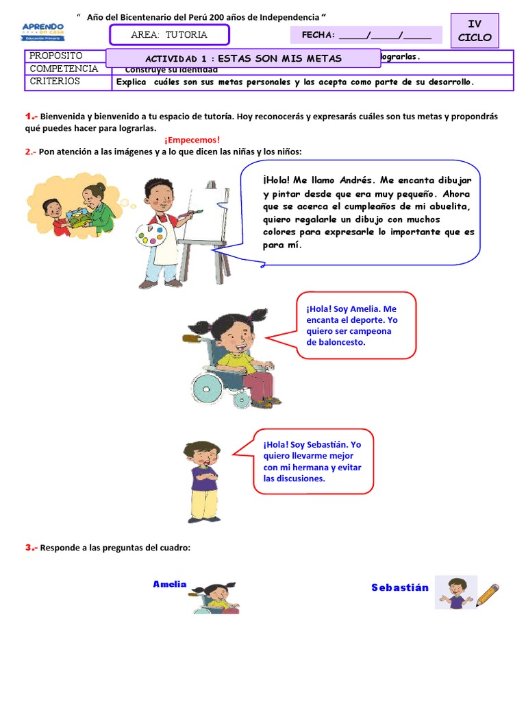 Tutoria - Estas Son Mis Metas | PDF
