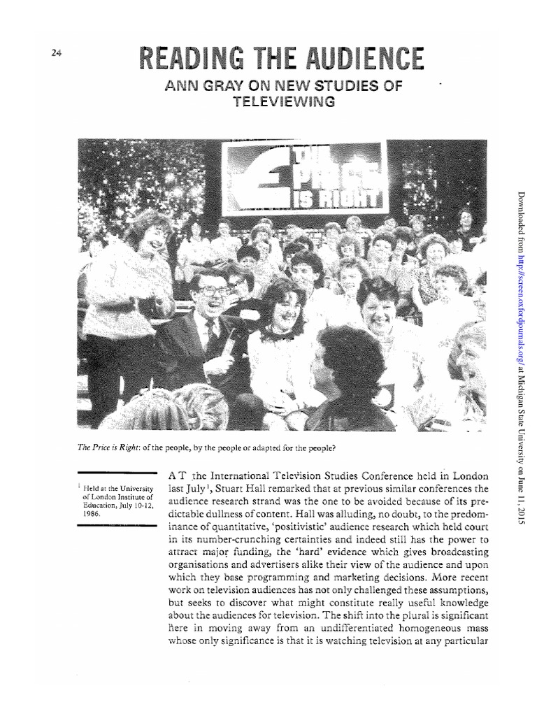 Reading The Audience | PDF | Cultural Studies